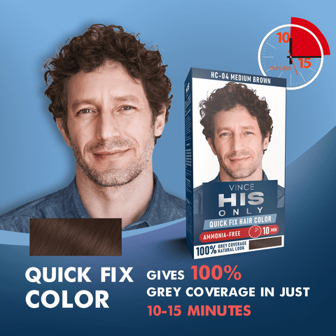 Medium Brown Men Hair Color - His Only – Vince Care